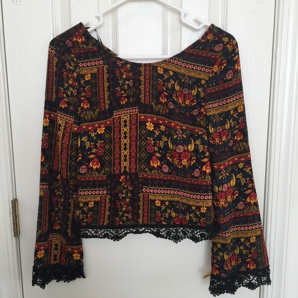 H&M Coachella | Tops | Hm Coachella Boho Floral Crochet Trim Top | Poshmark